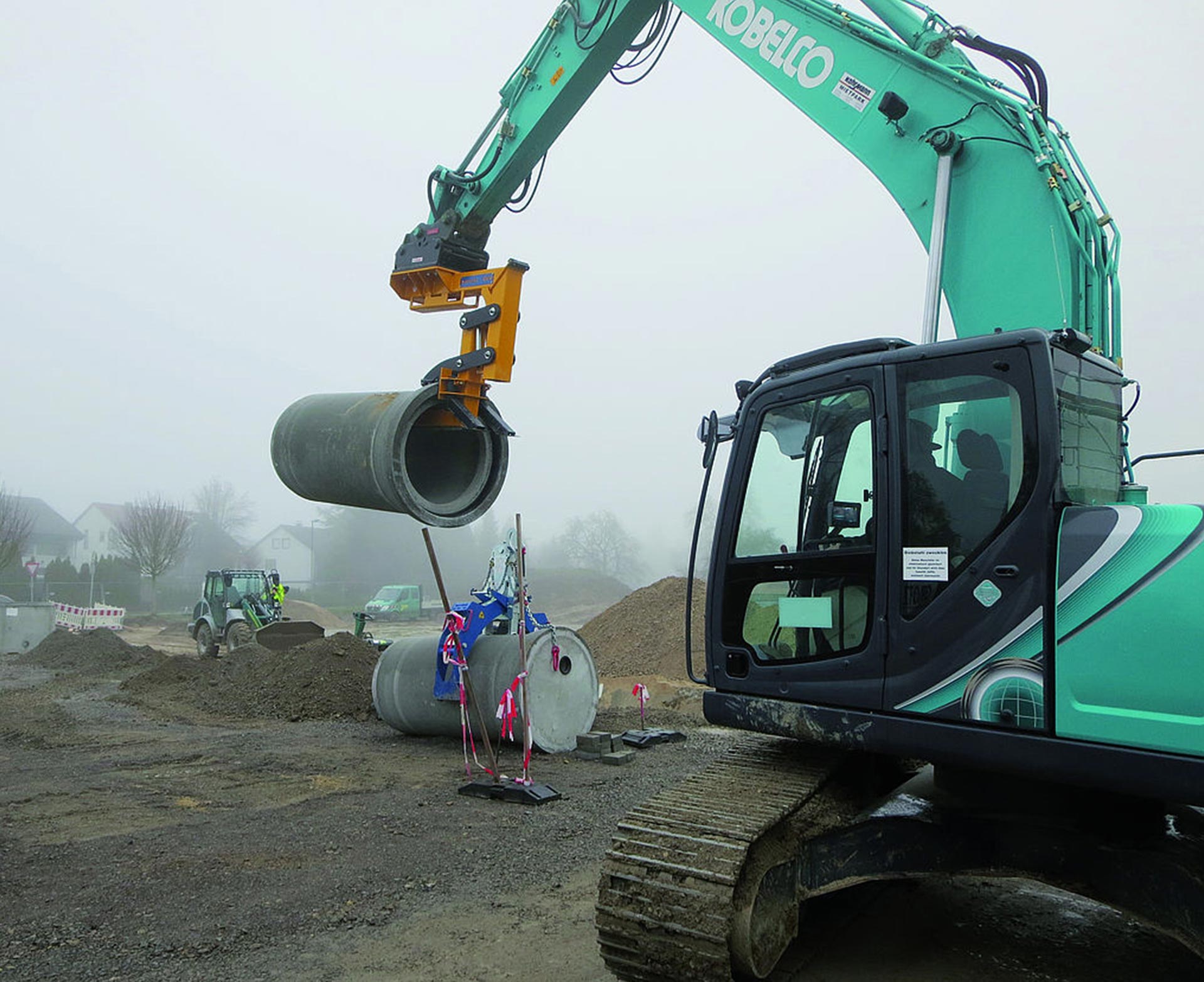 Probst Concrete Pipe Lifter Handling & Laying Scotland - Molson Scotland